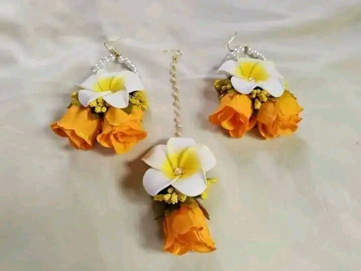 Artificial jewellery Flower Tikli Set For Girls And Women | Daraz.com.bd