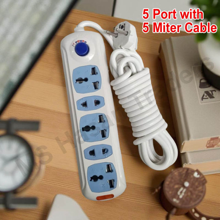 5 Socket in 2 pin Plug Power Extension | Daraz.com.bd