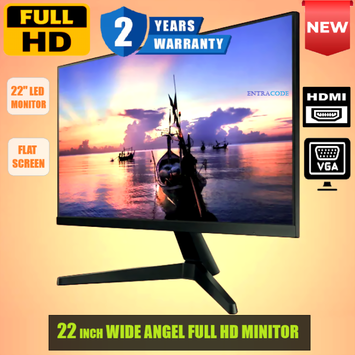 Full HD 22 Inch Wide Flat Screen LED Monitor Brand New Clear view ...