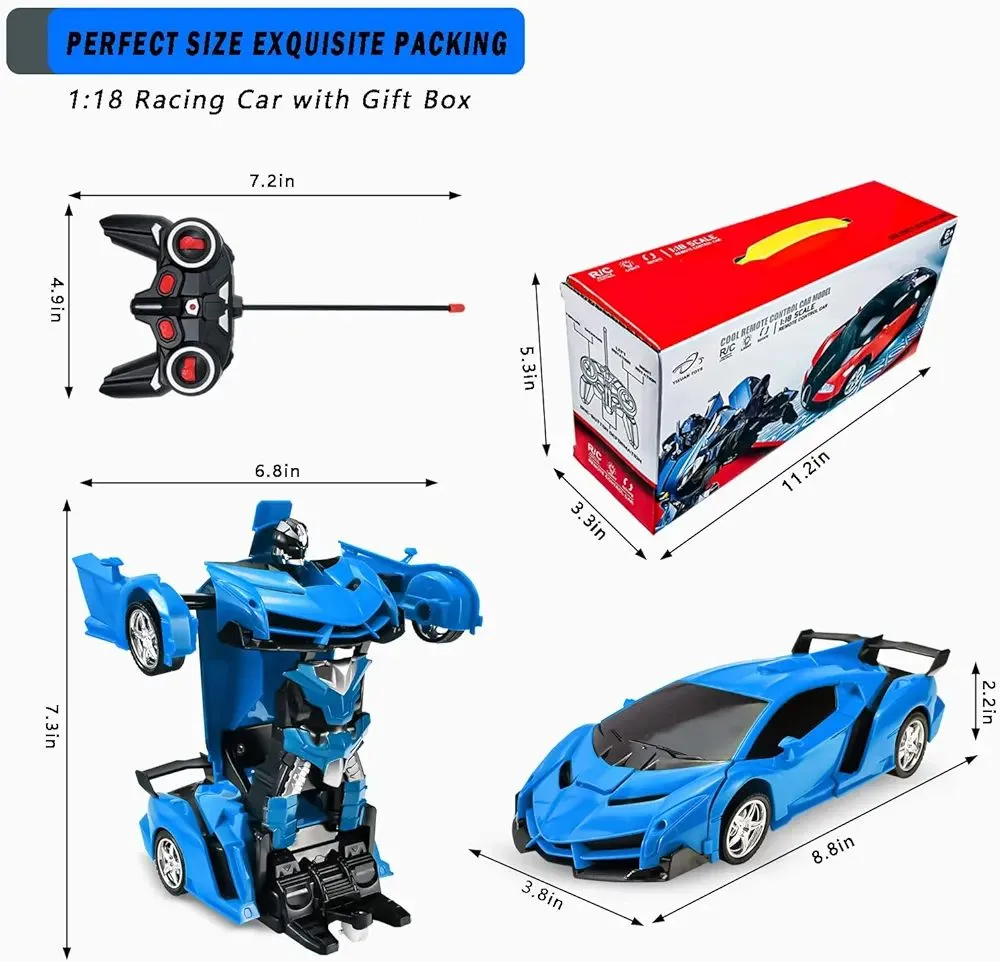 Electric RC Car Transformation Robot - Kids Boys Girls Toy Outdoor ...