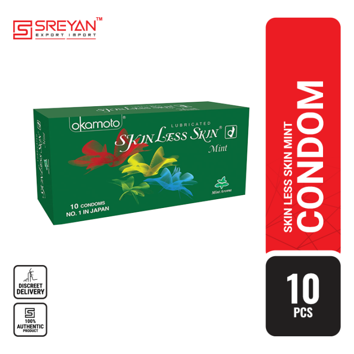 Okamoto Skinless Skin - Mint Dotted Condom - 10Pcs Pack(Japan) | Daraz ...