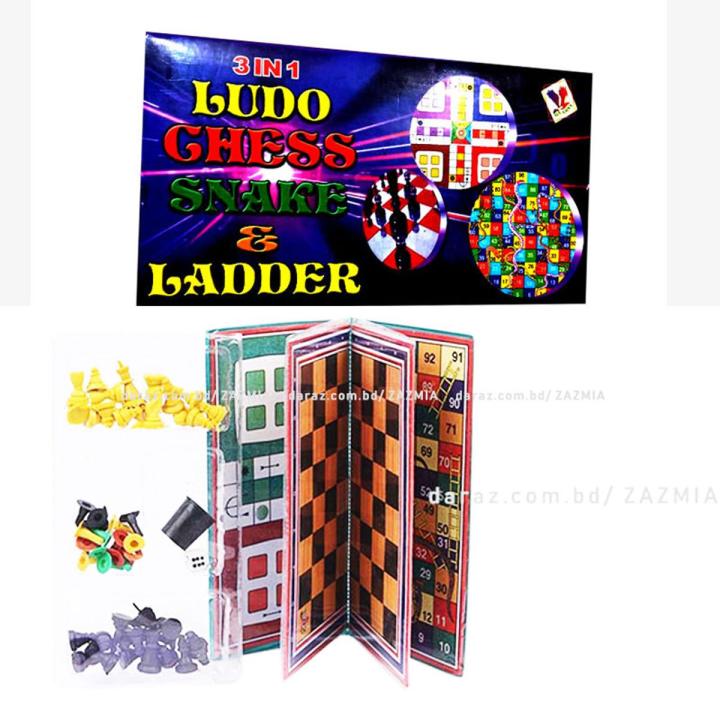Ludo, Chess & Ladder 3 In 1 Game Set | Daraz.com.bd