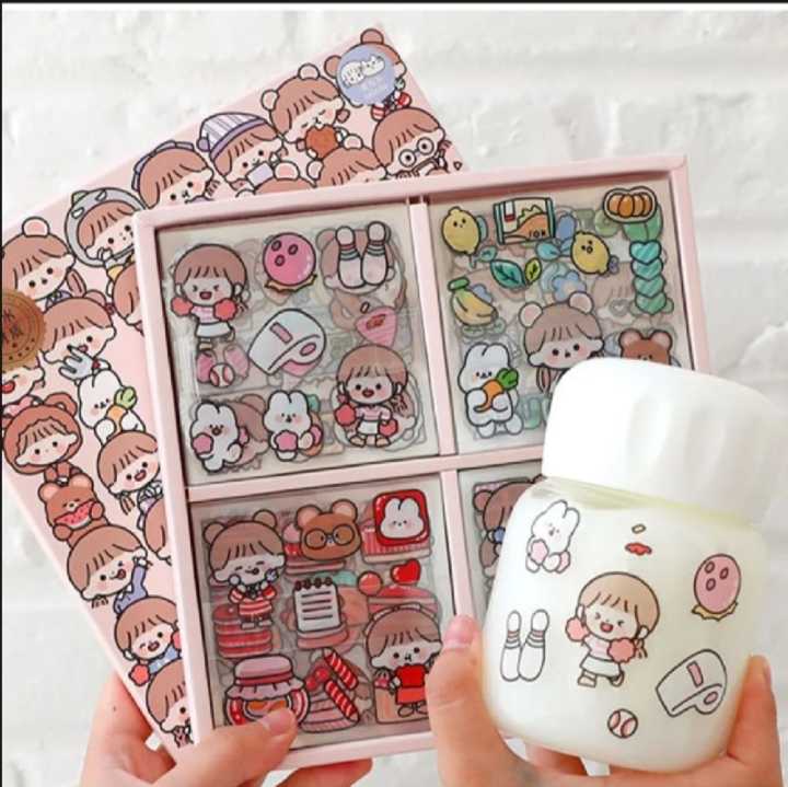 100 sheets Cute Cartoon MoMo Waterproof PET Diary Decoration Cute ...
