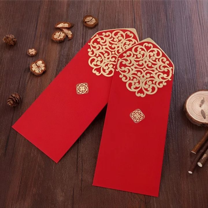 10pcs Hongbao Paper Printing Red Pocket Red Simple Style Chinese Red ...