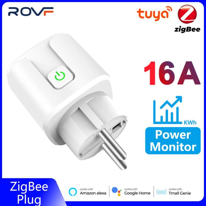 ROVF Tuya Zigbee 3.0 Smart Plug EU 16A Outlet Power Monitor Remote ...