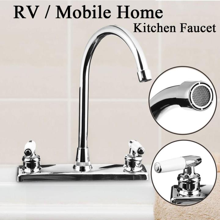 RV / Mobile Home Motor Vehicle Kitchen Sink Faucet Dual Handles Mixer ...