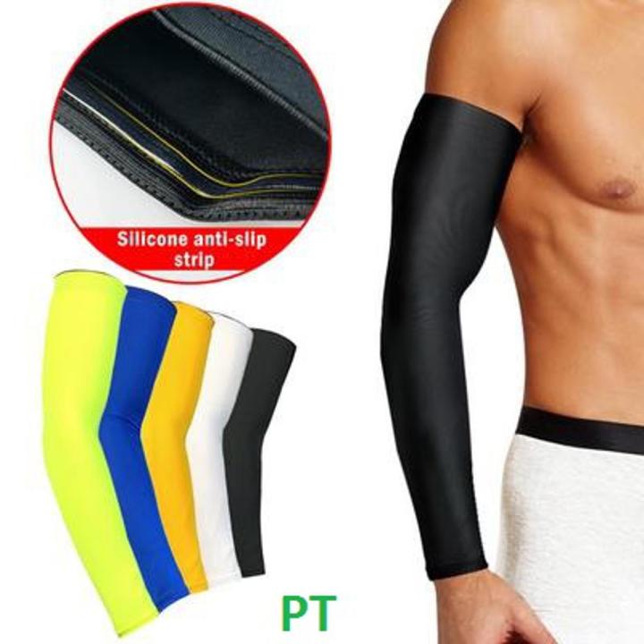 Sun Protection Arm Sleeves For Men & Women-2 Pcs- Full Black | Daraz.com.bd