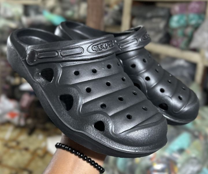 New Comfortable Lightweight Eva Rubber Slim-sole Crocs Half Shoes ...