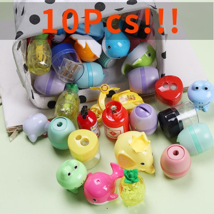 10Pcs/set Cute Mini Pencil Sharpener Creative Emotions Plastic Pencil ...