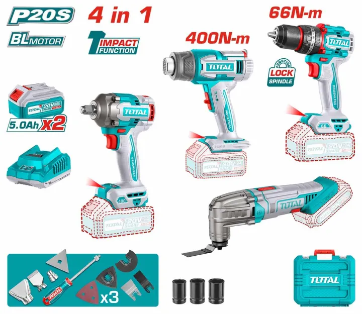 Total cordless 4pcs combo kit | Daraz.com.bd