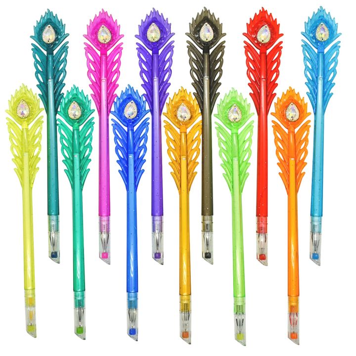 Peacock feather shaped design Pen- 12 pcs | Daraz.com.bd