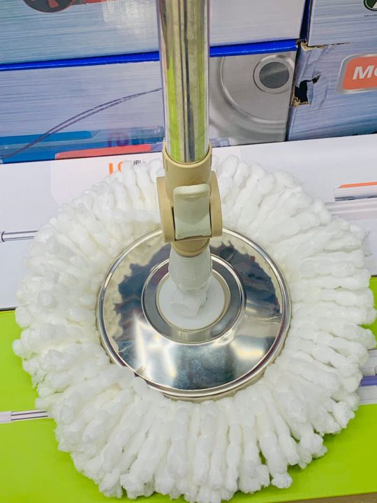Mop 360° Rotate Stainless Steel Rod with Plate 1 Microfiber Mop Stick ...