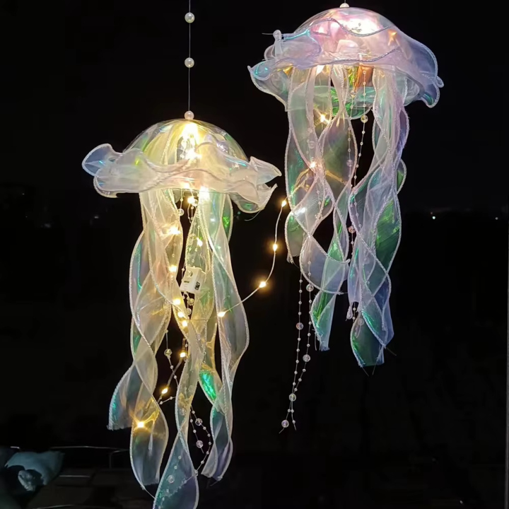 01 pcs Jellyfish Lantern Night Light Lamp Led Colorful Jellyfish ...