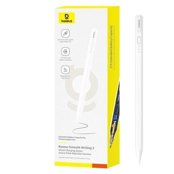 BASEUS Smooth Writing 3 Wired Charging Stylus Touch Screen Pen, Active ...
