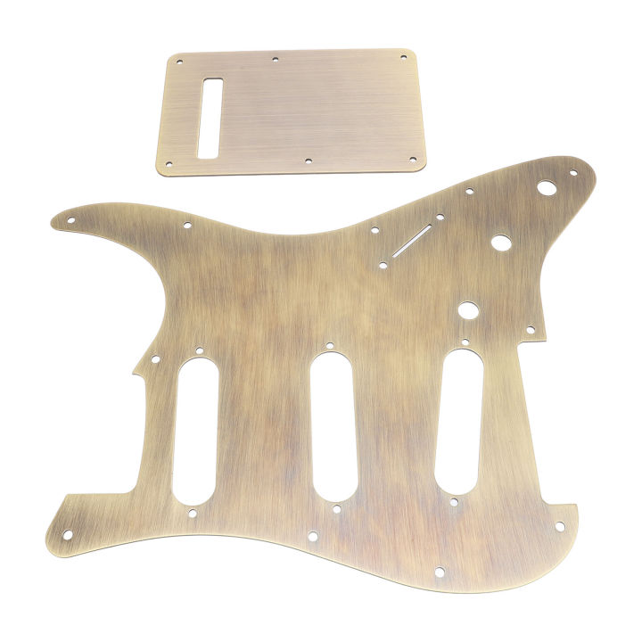 Electric Guitar Pickguard and Backplate Bronze Color Metal SSS Pick ...