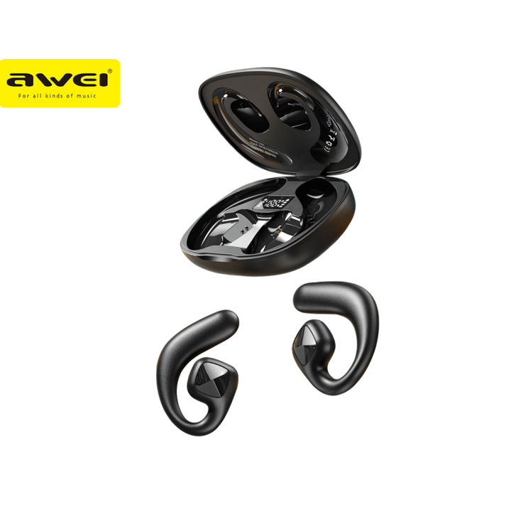 Awei T67 Air Conduction Wireless Earbuds Bluetooth 5.3 Headphones HiFi ...