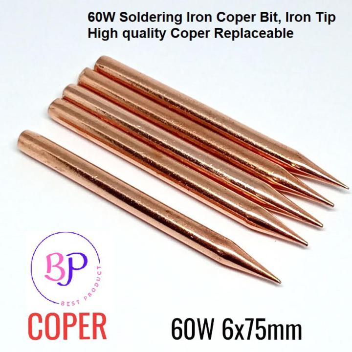60W Soldering Iron Coper Bit, Iron Tip High quality Coper Replaceable ...