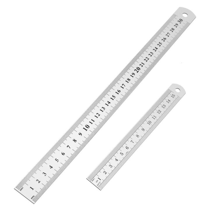 2X Stainless Steel Ruler 12 Inch + 6 Inch Metal Rulers | Daraz.com.bd