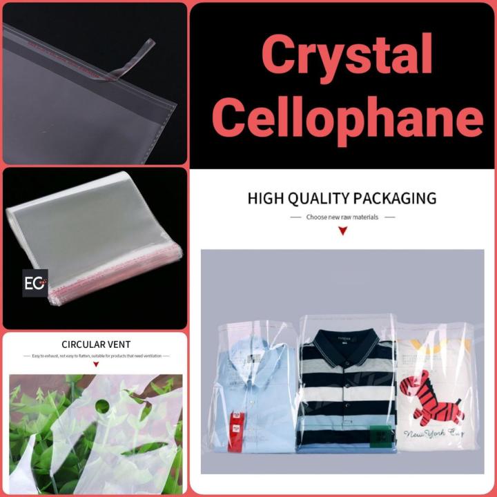 10X16 Inch Crystal Cellophane 70 Pcs for Packaging Clothes T-shirt ...