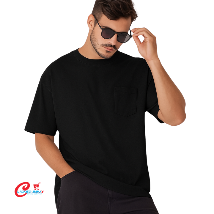 Drop Shoulder With Pockets Short Sleeve T-Shirt For Men & Women's ...