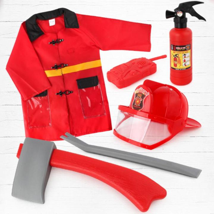 4pcs/set Children Firefighter Fireman Cosplay Toys Kit Fire ...