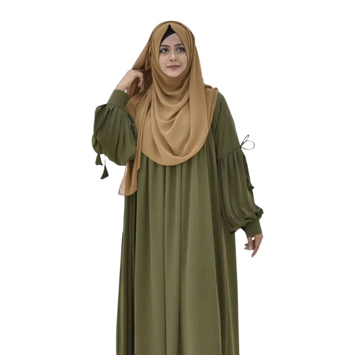 Dubai Cherry Georgette Borka For Women With Hijab - Borka For Women ...