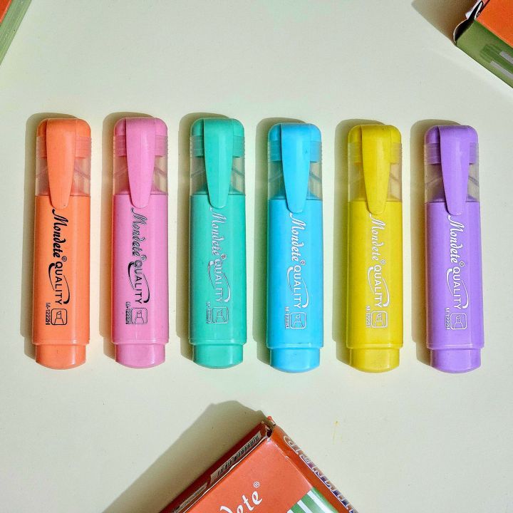 Neon Pure Color Highlighter Pen Mondete Fluorescent Color Marker Pens ...