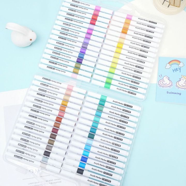 Highlighter Waterproof 12/24/36/48/60 Colors Acrylic Marker Drawing ...