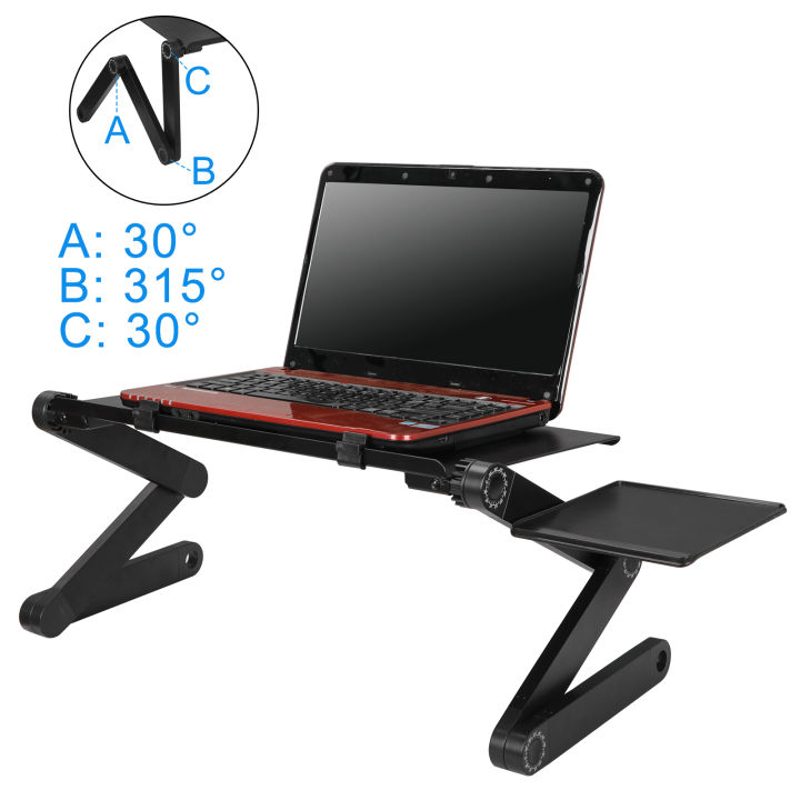360 Degree Aluminum Foldable T8 Laptop Table With Cooling Dual Fan ...