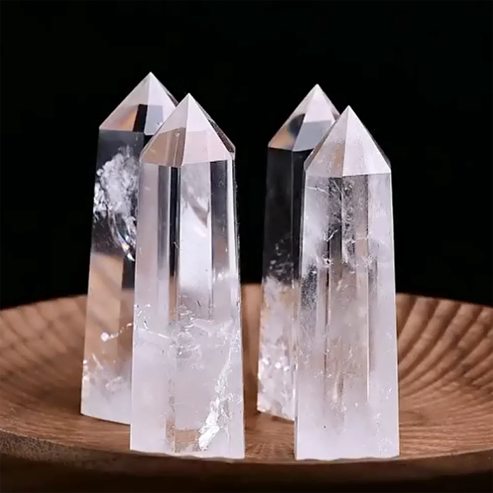 Natural Transparent Quartz Column Transparent White Crystal Hexagonal ...