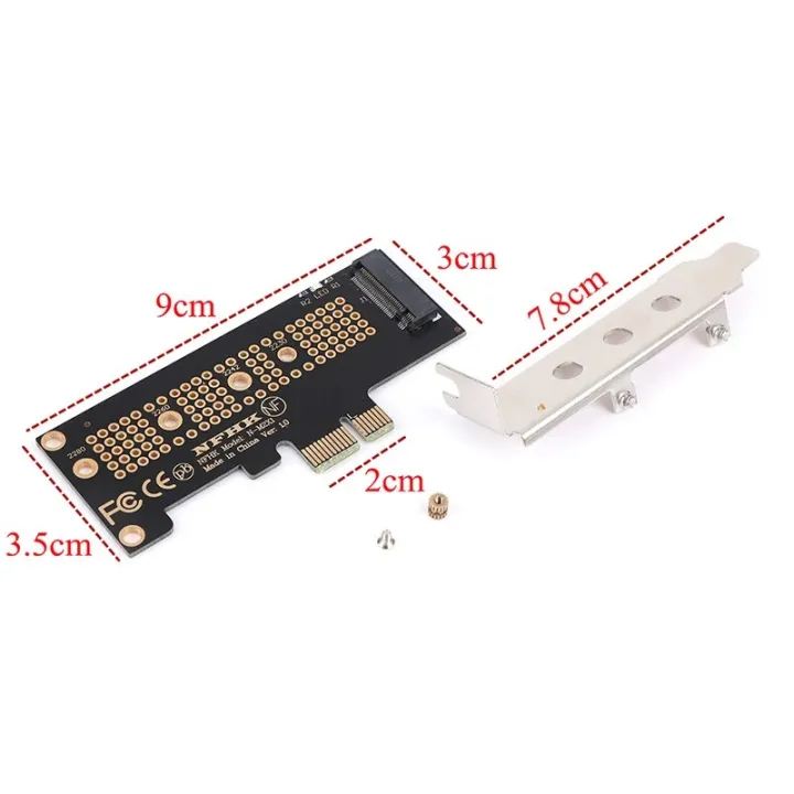 NVMe PCIe M.2 NGFF SSD to PCIe x1 adapter card M.2 card with Low ...