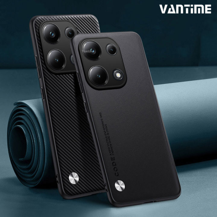 Vantime for Xiaomi Redmi Note 13 4G 13 Pro+ Plus 5G Case PU Leather Back Carbon Fiber Pattern ...