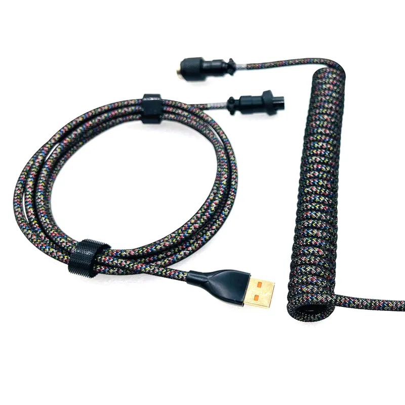 Mechanical Keyboard Cable Aviation Plug-In Cable Spring Cable Game ...