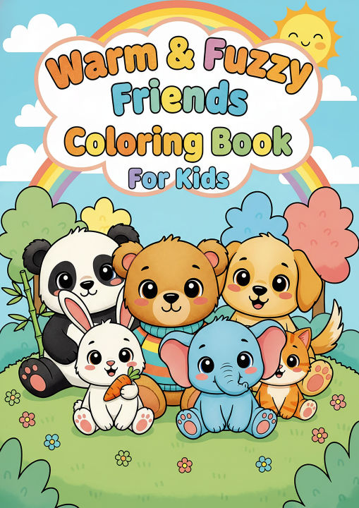 Warm & Fuzzy Friends Coloring Book for Kids | 60 Cute Animal Coloring ...