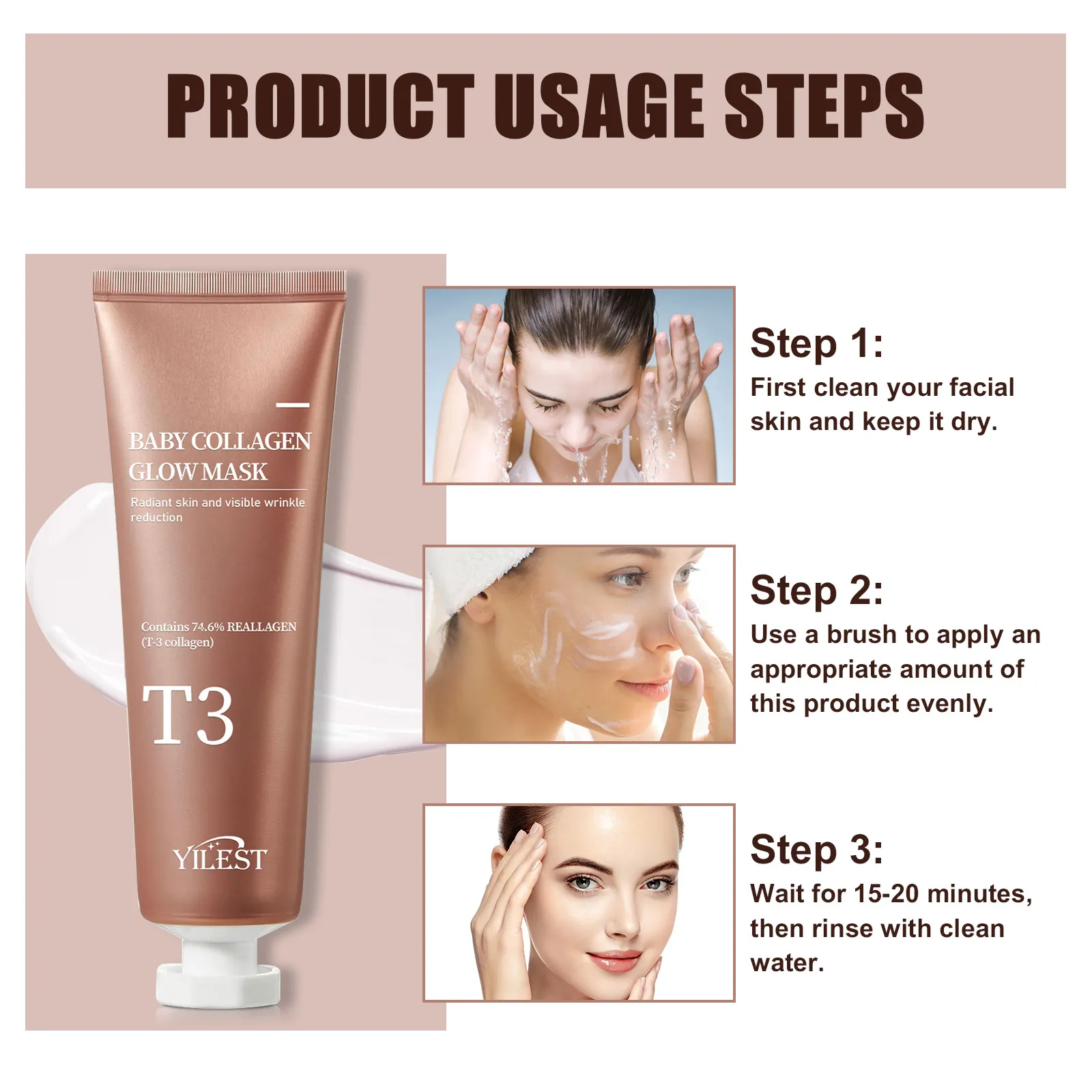 Baby Collagen Glow Mask - Korean Peel Off Mask Skincare Infused with ...