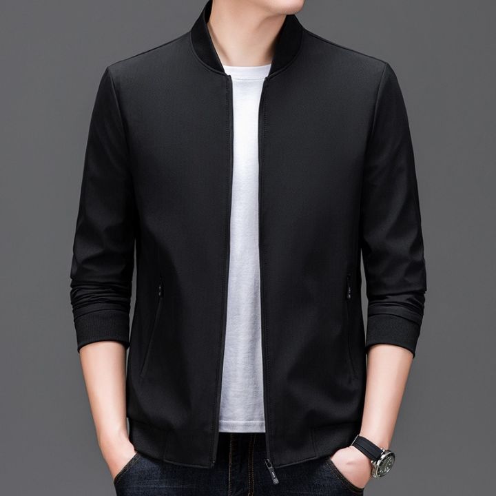 BROWON Brand 2024 Spring Autumn Formal Black Jacket Men Solid Color ...