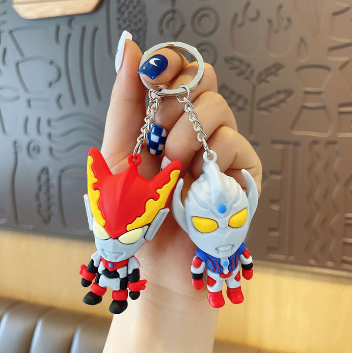 Ultraman keychain, children's cartoon keychain, delicate cute salted ...