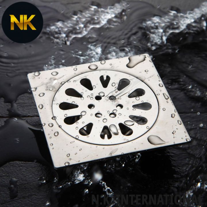 5" Stainless Steel (SS) Square Bathroom Shower Waste Floor Drainer ...