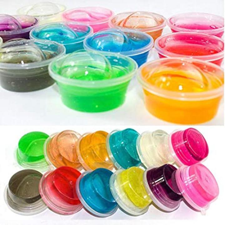 Box Of 12 Pcs 12 Colors Crystal Bubble Making Slime Clay Mud For Kids ...