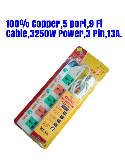 Multiplug Stylex MTS-820 5-Port 9 FT/3 Meter Cable 3250W MAX - Multi ...