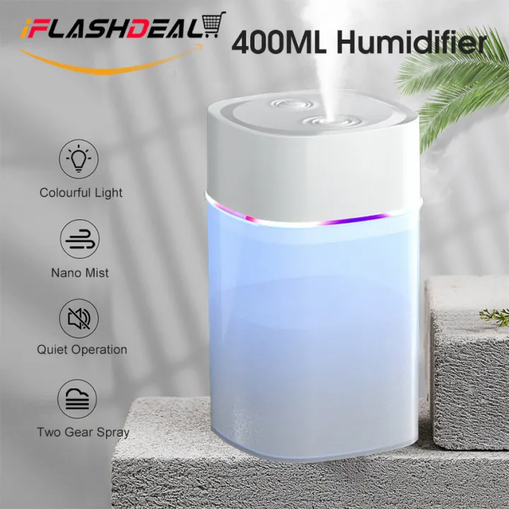 iFlashDeal 400ML Air Hum-idifier Nano Mi-st Mar-quee Colourful Li-ght ...