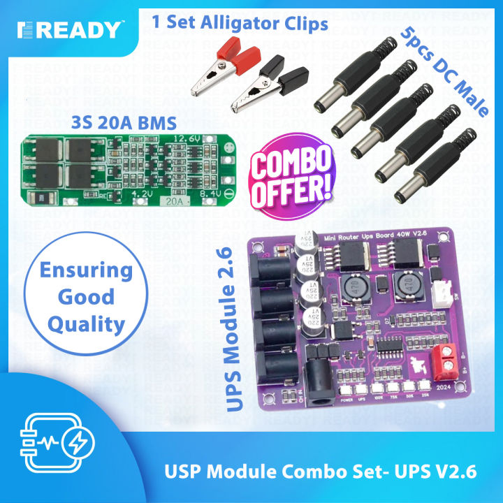 Mini Router UPS Combo Set Borad 40W V2.6 Battery Charger Board 11.1V ...