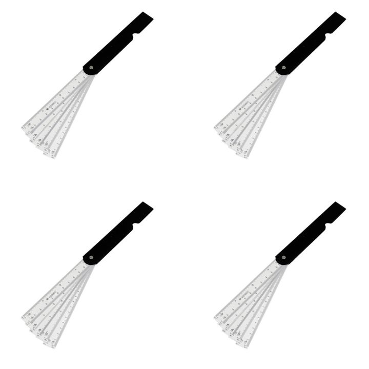 BUTTERFLY 4X Folding Design Plastic Architect / Ruler White + Black ...