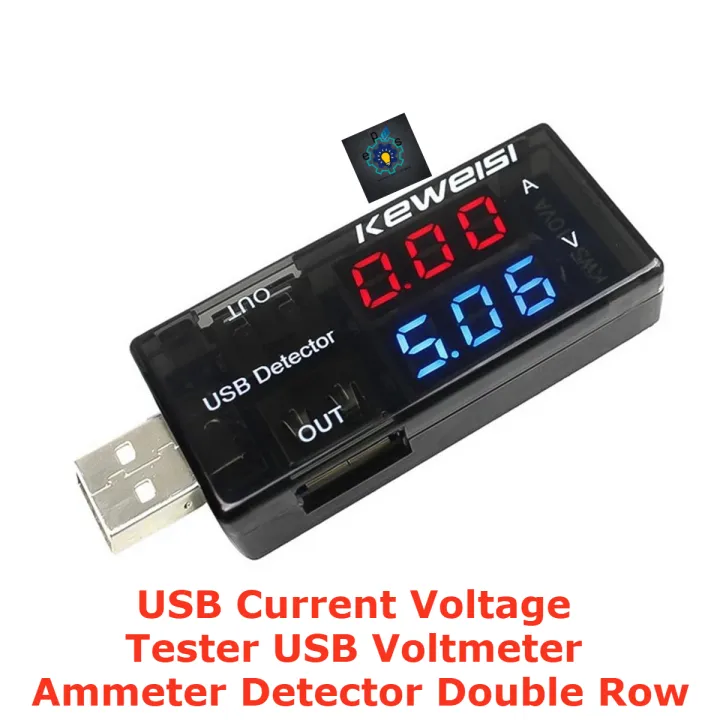 Mini 5V USB Current Voltage Meter Tester Red Blue Voltmeter Ammeter ...