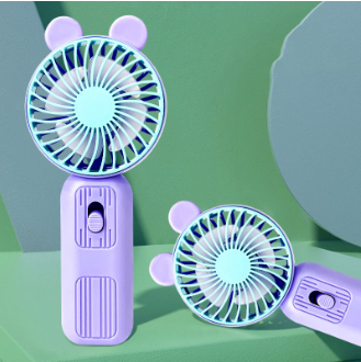 Cartoon Style Mini Fan with Light | Daraz.com.bd