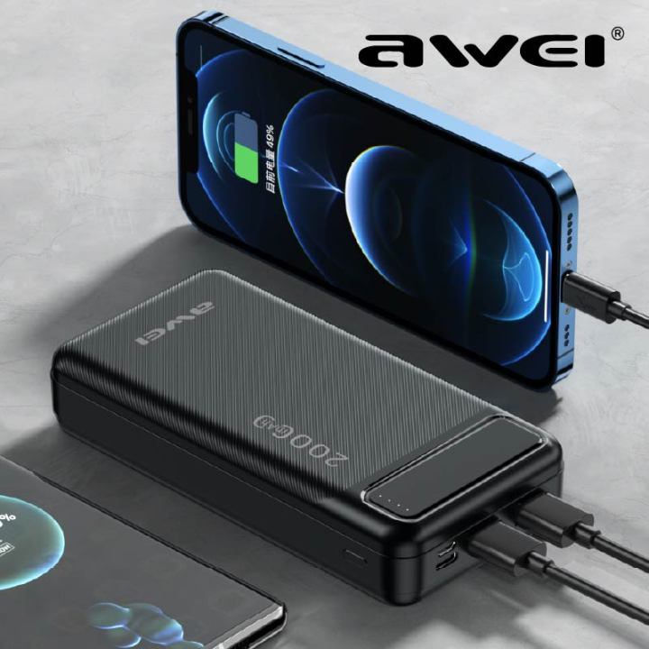 Awei New Product LED Display P6K Power Banks Portable Fast Charging ...