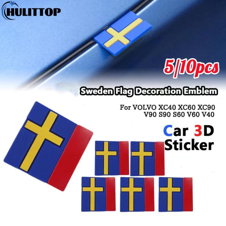 5/10Pcs Car Stickers 3D Sweden Flag Decoration Emblem Car Door Trunk ...