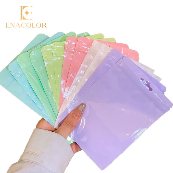 10Pcs Sealable Bag Macaron Color Packing Bag Earrings Jewelry Storage ...