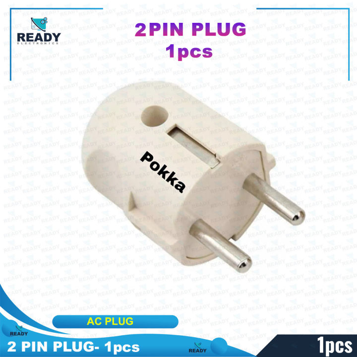 2 Pin Round Plug, Round 2 Pin Power Cord Connector Electrical Plug ...