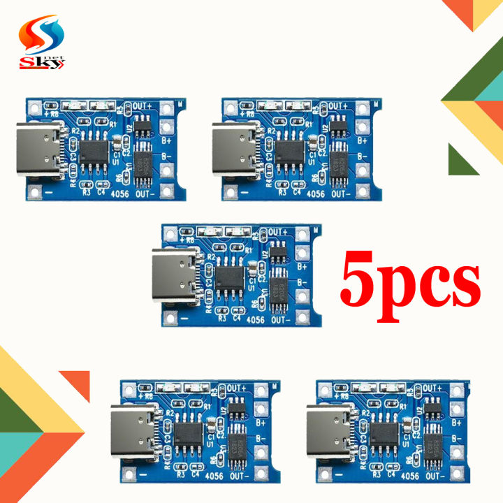 5pcs TP4056 Type-C USB 5V 1A 18650 Lithium Battery Charger Module with ...